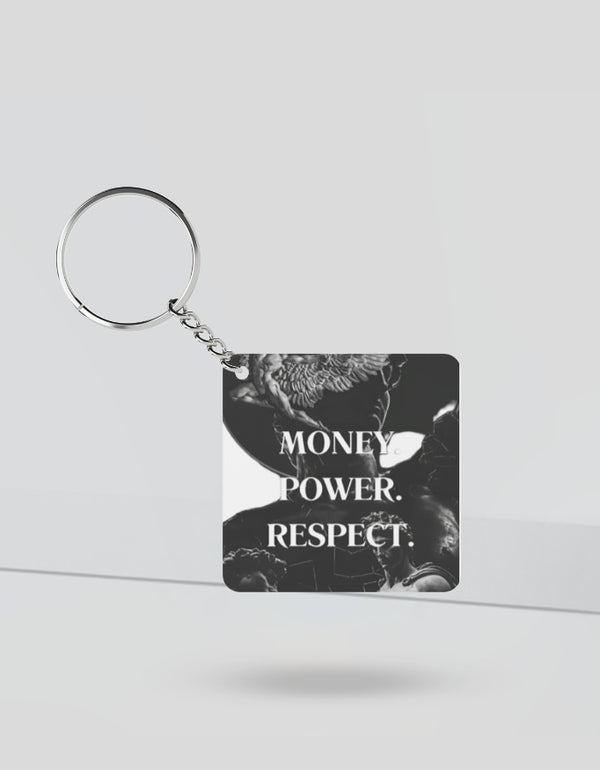 Anime Keychain for Gen Z with Money Power Respect Design | AnimeVerseStore